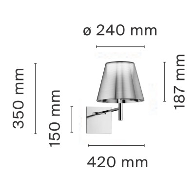 LINEA 2 CROMO APPLIQUE LED 19W LAMPADA PARETE PER QUADRI E SPECCHI
